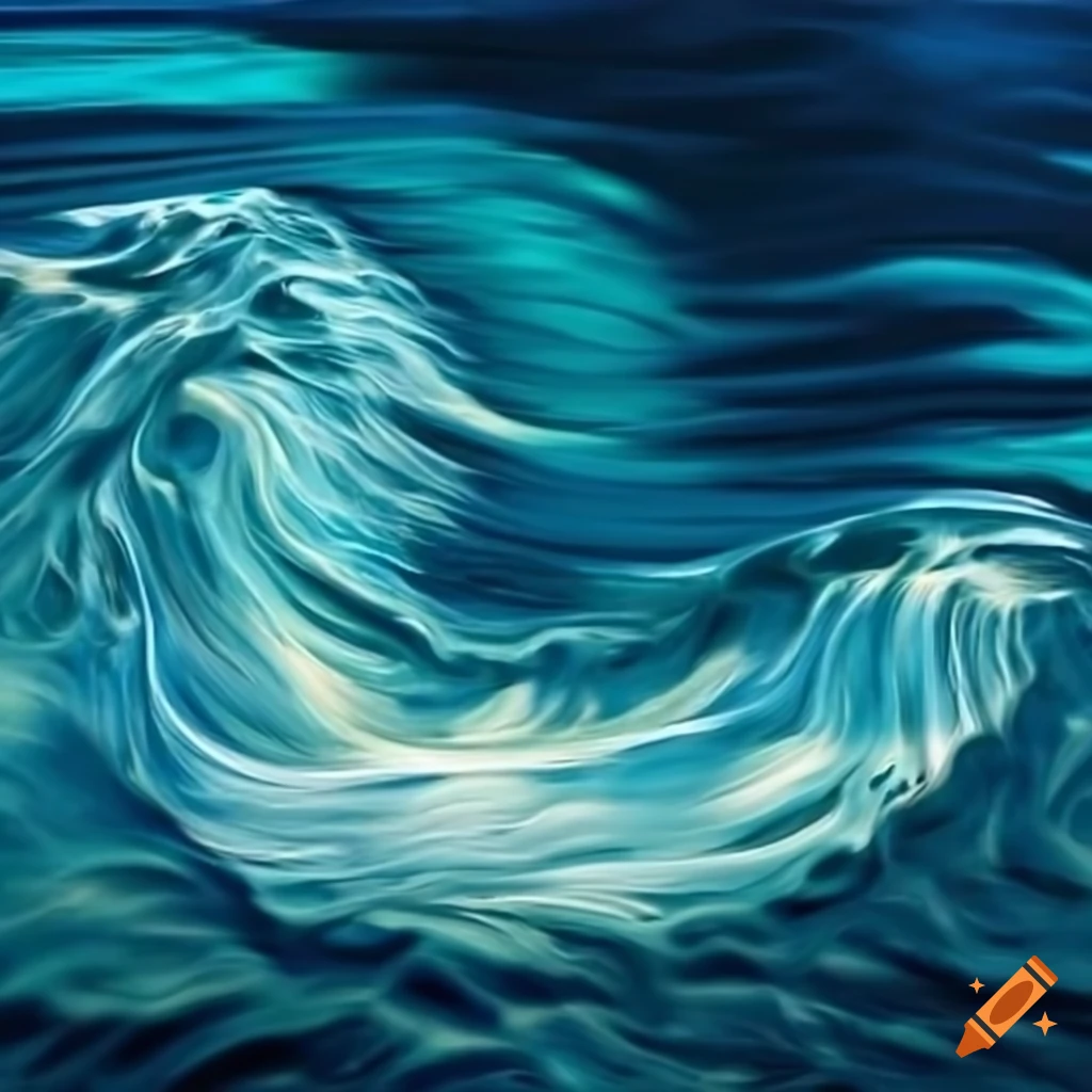 Ocean waves forming a peace sign symbol in unique artwork on Craiyon