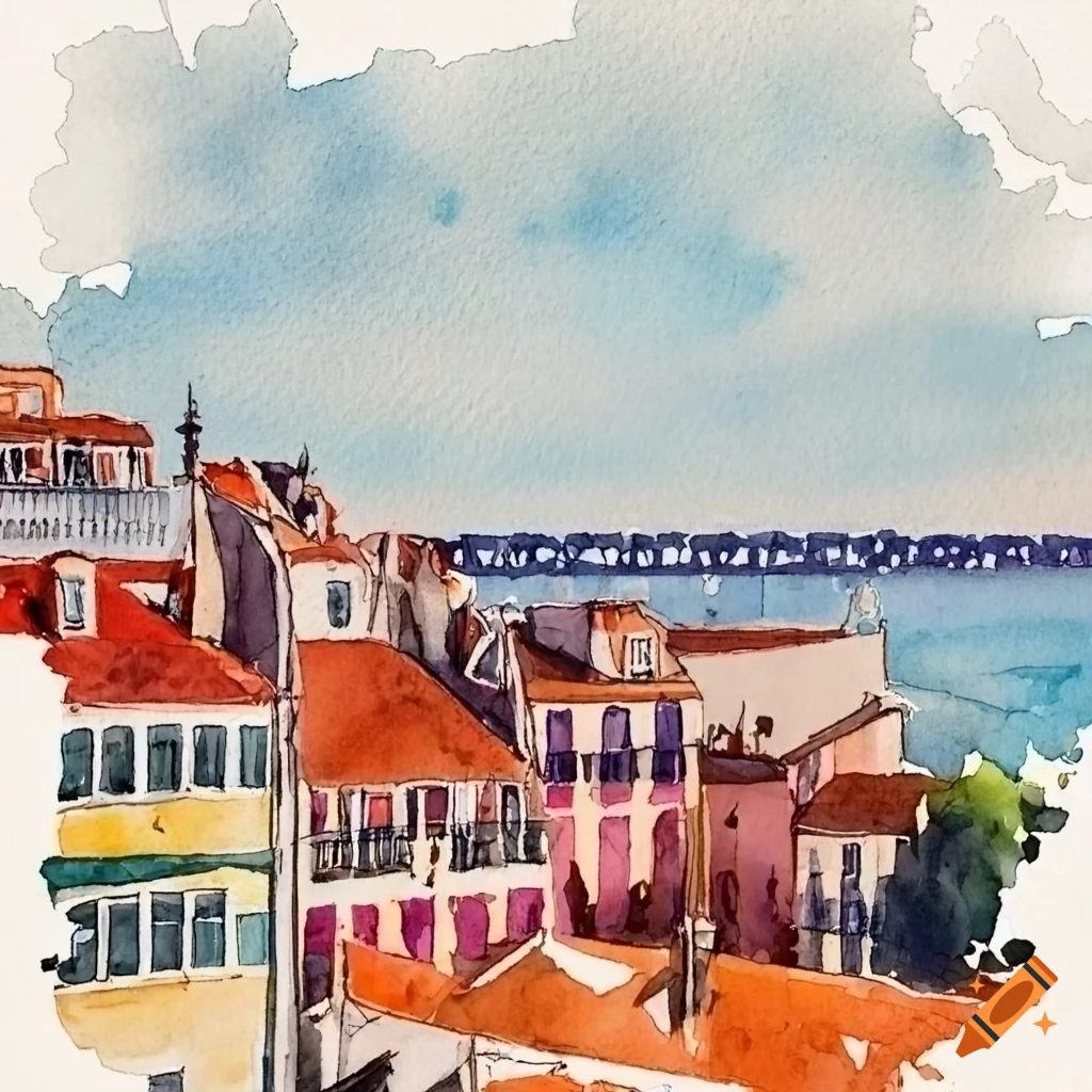 Watercolor painting of lisbon, portugal on Craiyon