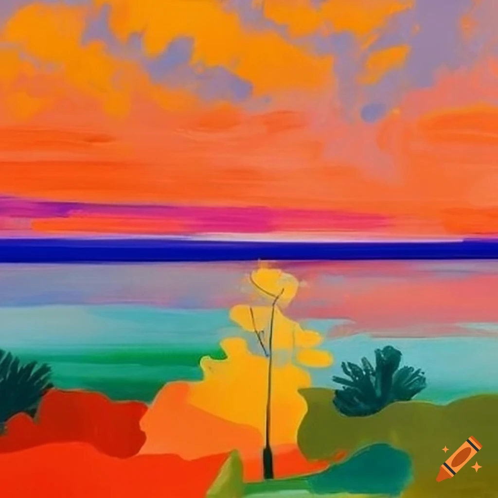 Abstract michigan landscape inspired by matisse on Craiyon