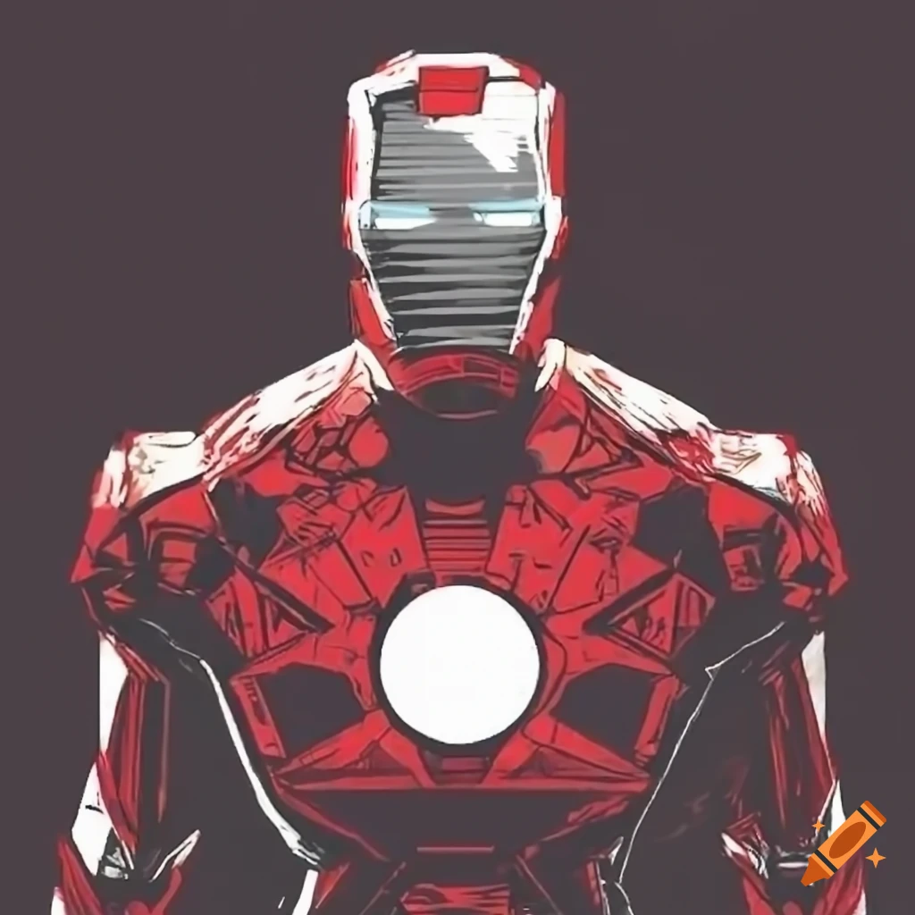 Retro polygon iron man on Craiyon
