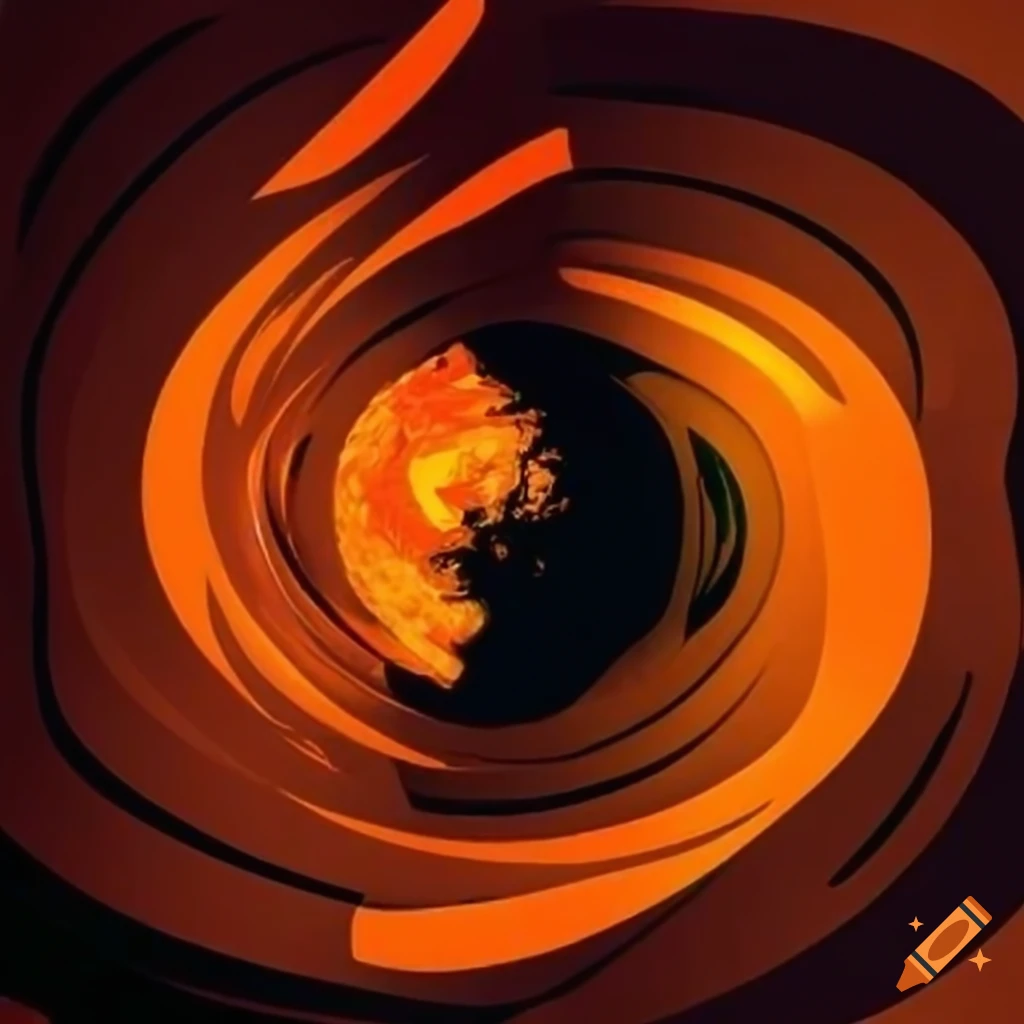 Abstract art depicting combat in shades of orange on Craiyon