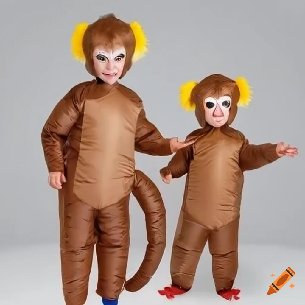 Inflatable monkey costume for children with giant snout on Craiyon
