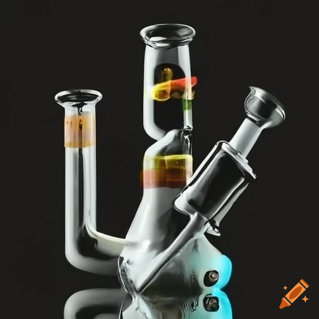 Creative Flux Capacitor themed bong design with two percolators on Craiyon