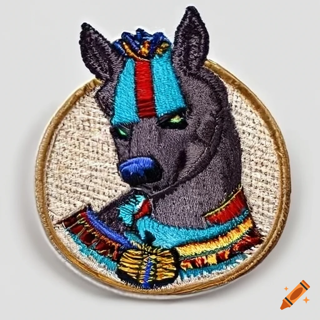 Hyena with egyptian accessories patch on Craiyon