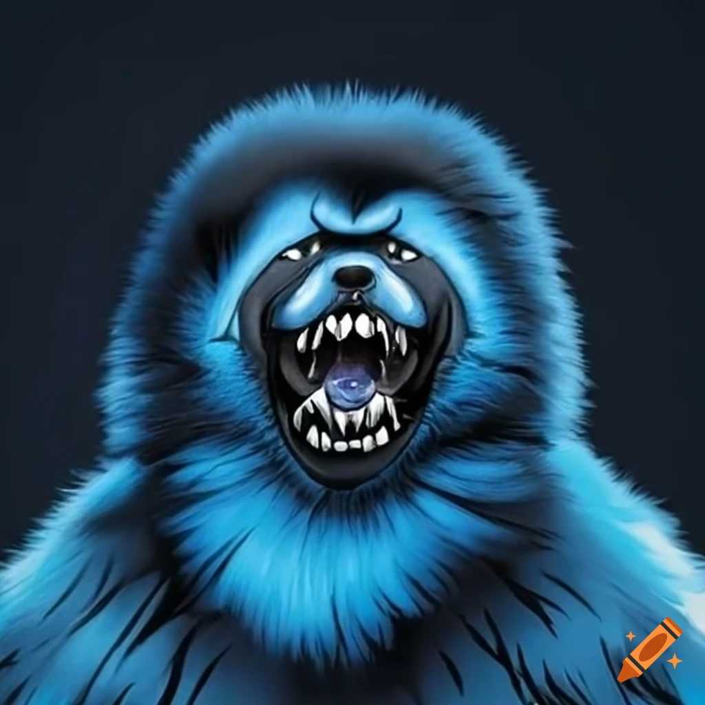 Blue and black eskimo looking frustrated on Craiyon