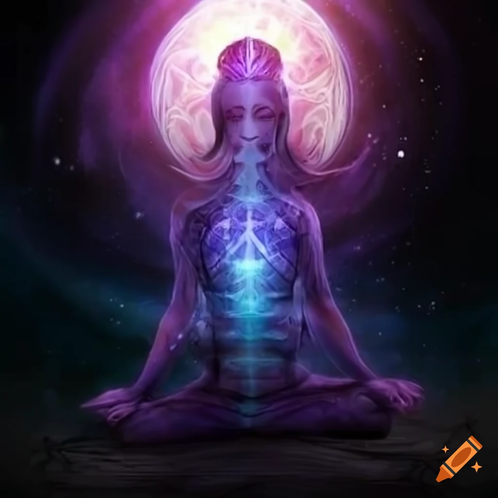 Soul star chakra in a fantasy style depiction on Craiyon