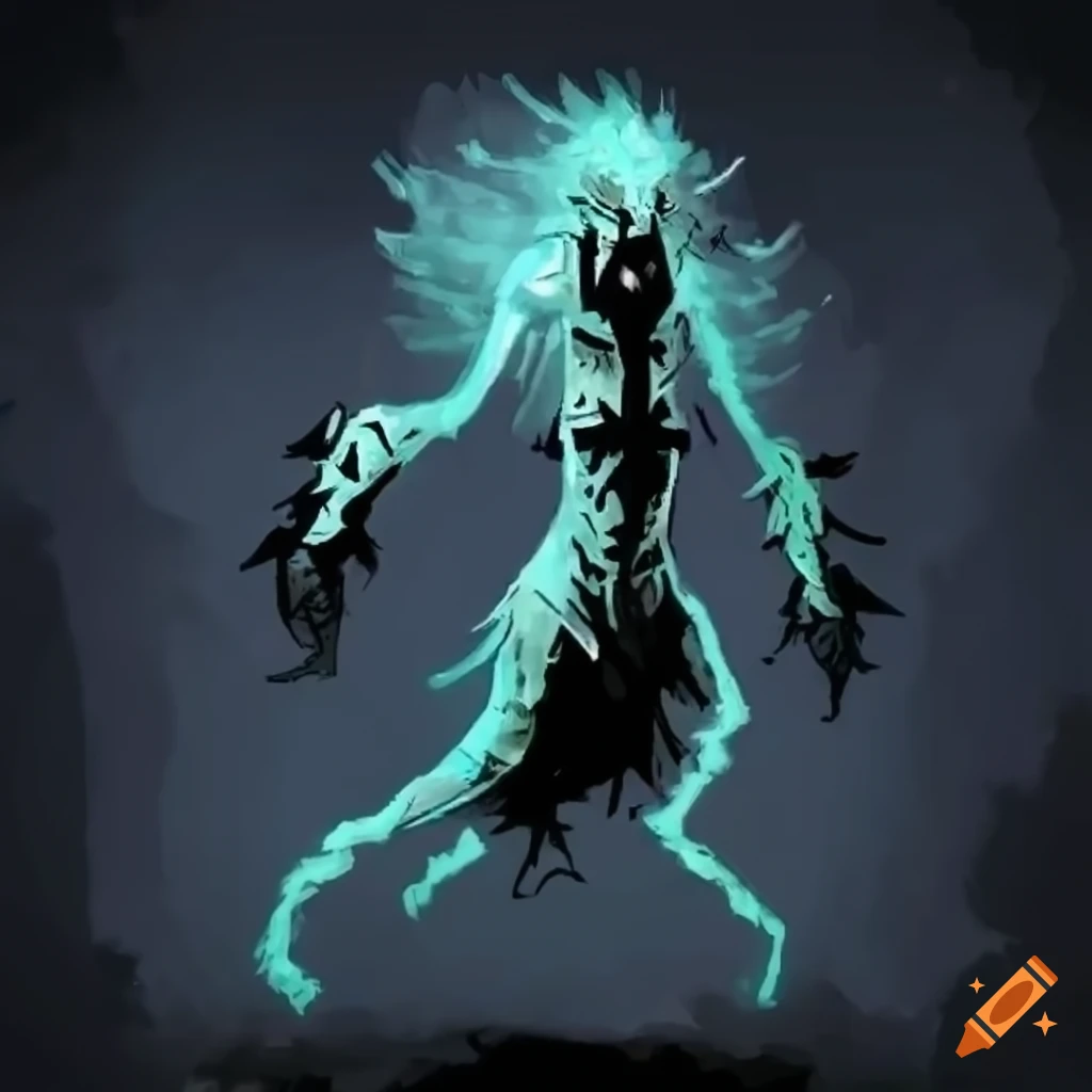 Ethereal spectral creature in darkest dungeon style on Craiyon