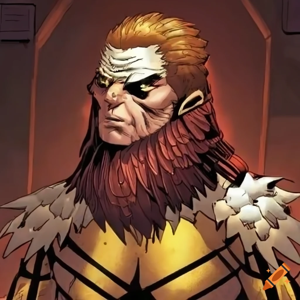 Eagle man comic character on Craiyon