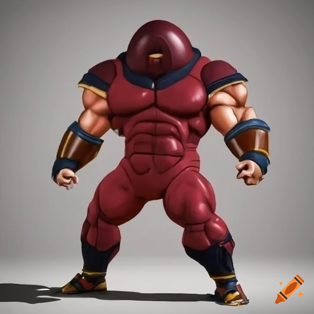 Juggernaut character in Dragon Ball Z, realistic and well-lit on Craiyon