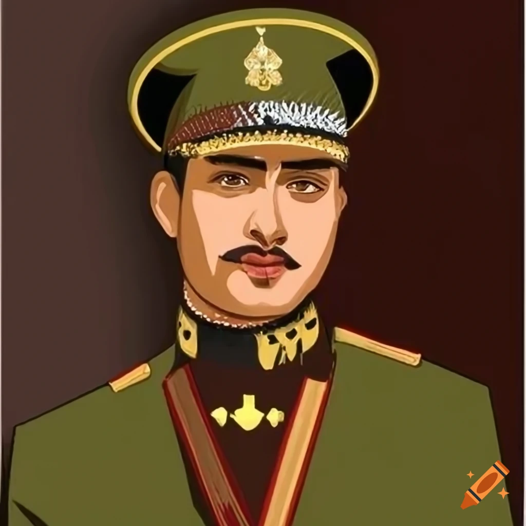 Portrait of a military officer in orthodox religious icon style on Craiyon