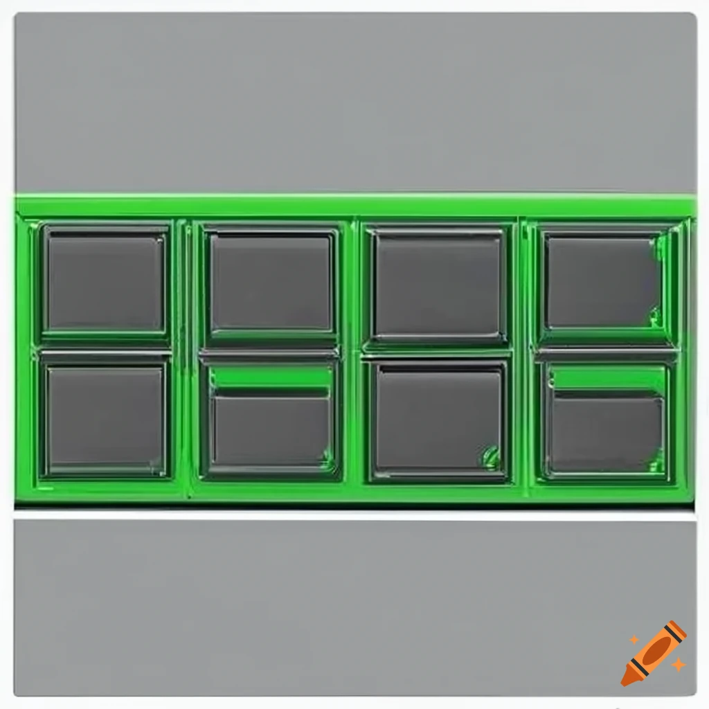 Metallic 2d high-tech alien tiles in green and black on Craiyon