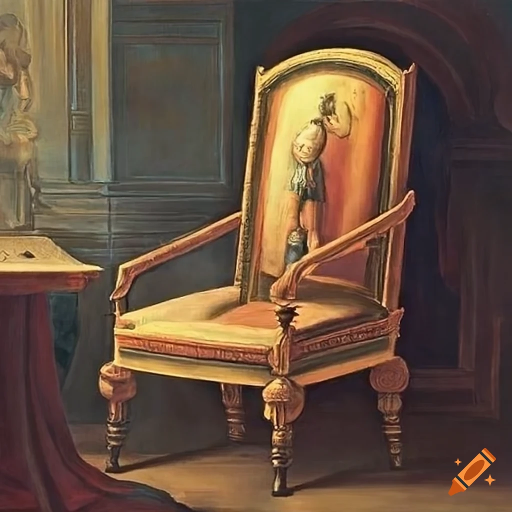 Chair depicted in a renaissance painting on Craiyon