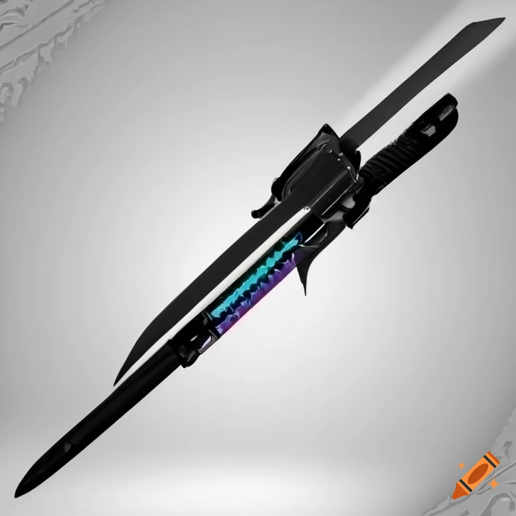 Futuristic style technological katana on Craiyon