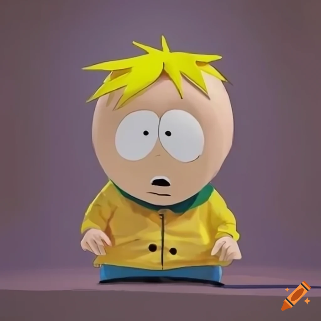 Butters from south park posing for pop album art on Craiyon