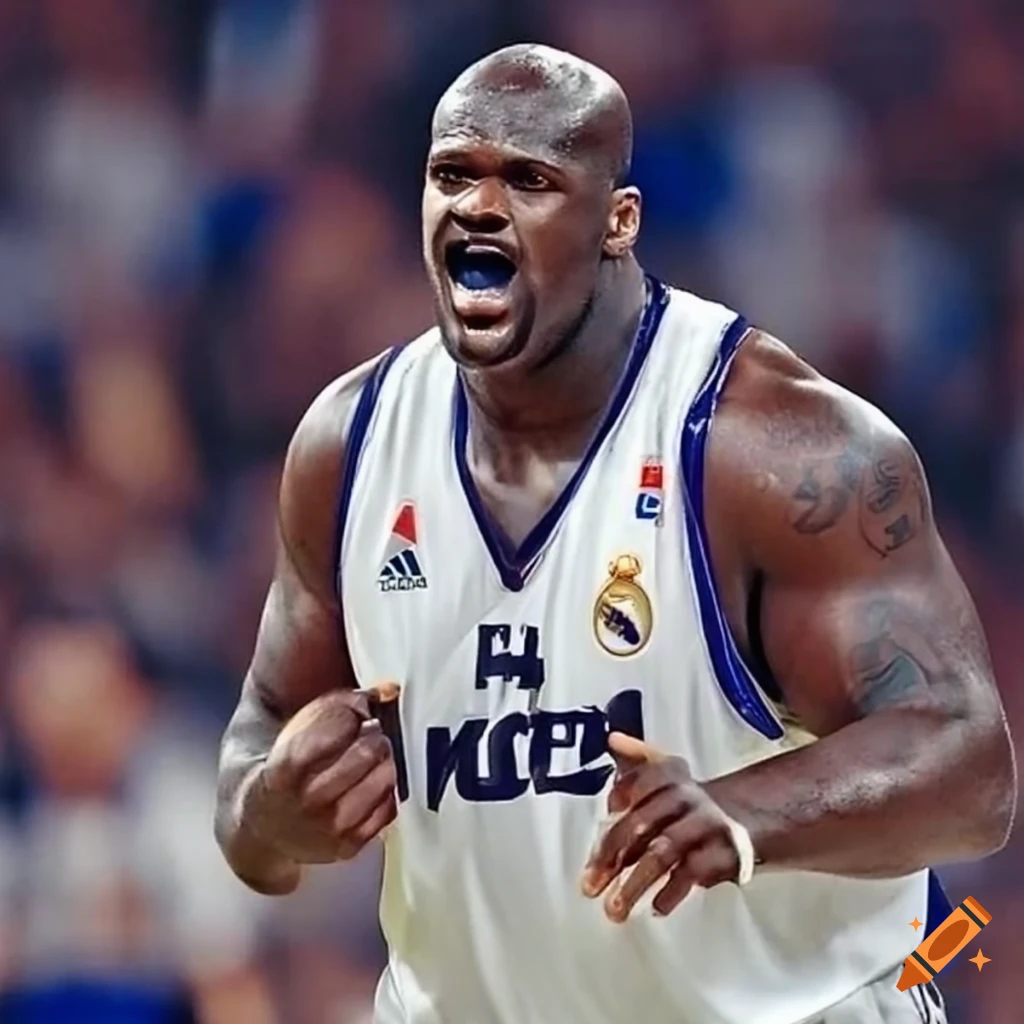 Shaq o'neil playing for real madrid on Craiyon