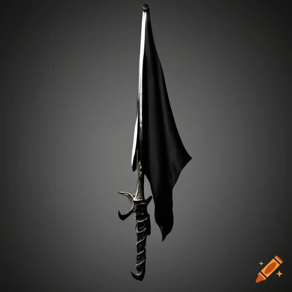 Black flag with sword emblem on Craiyon