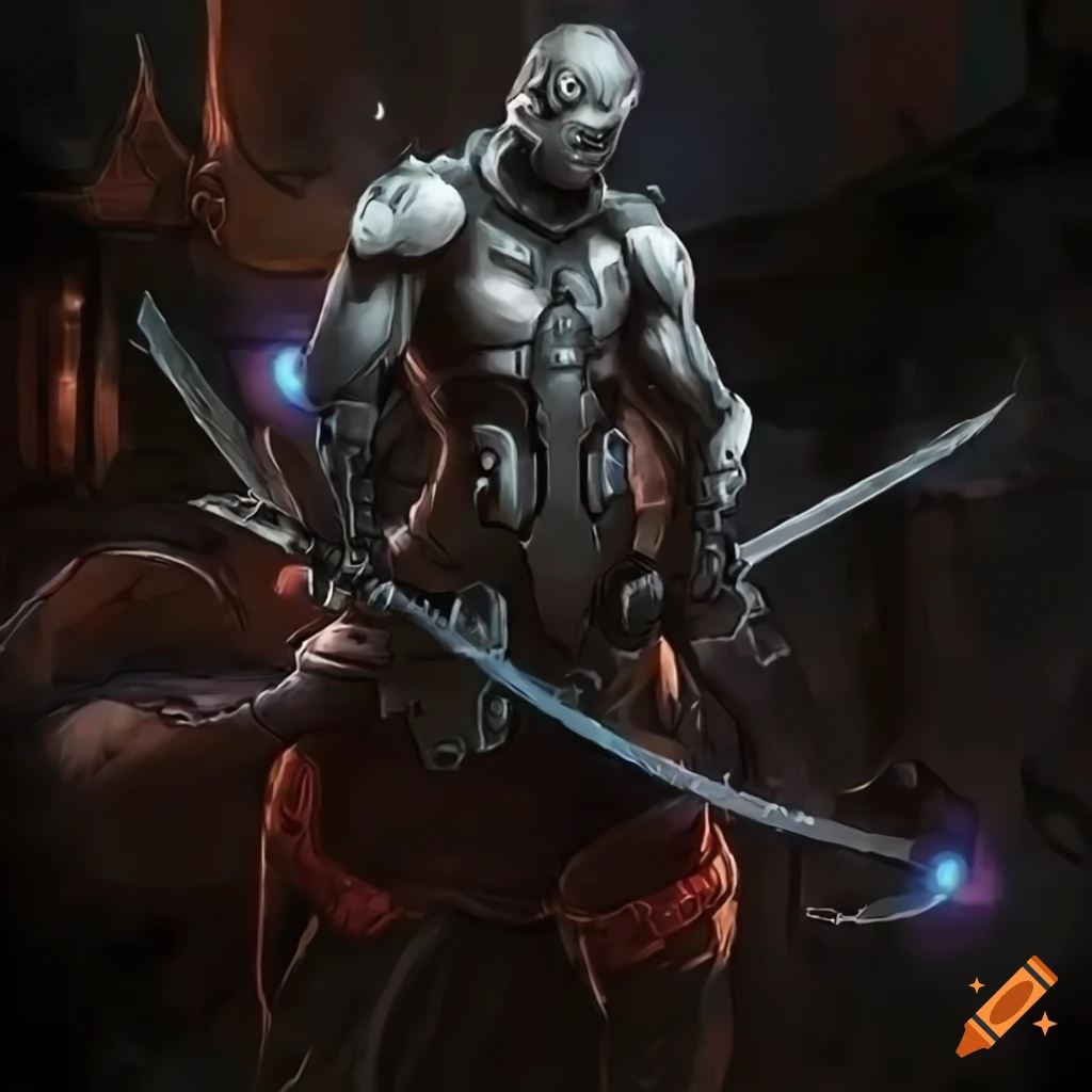 Dark fantasy crew of cyborg ninjas on Craiyon