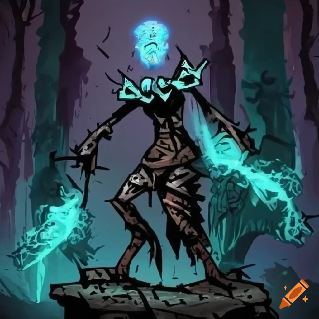 Ethereal spectral creature in Darkest Dungeon style on Craiyon