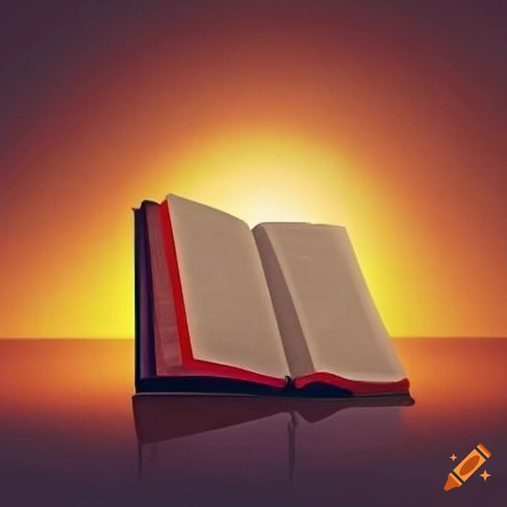 Unopened book in a sunset setting on Craiyon