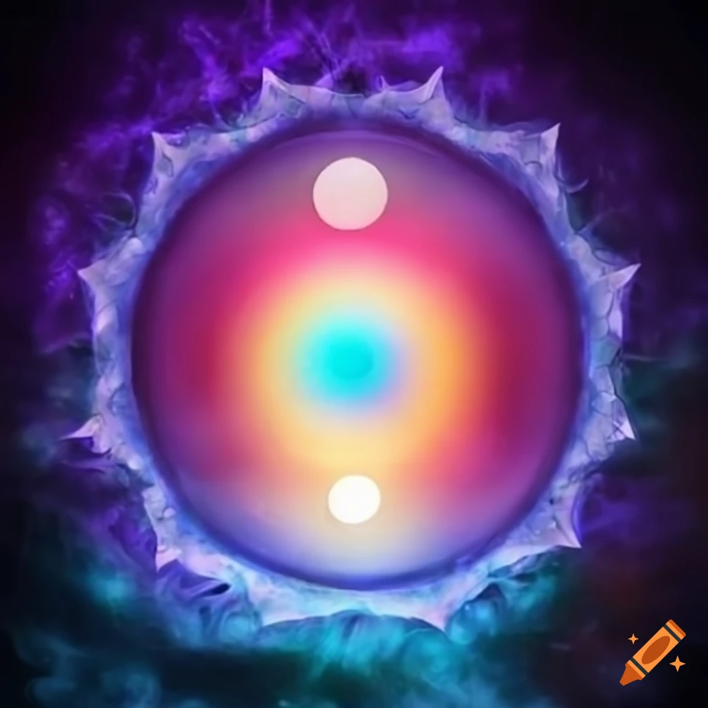 Universal mind chakra symbol in a fantasy style on Craiyon