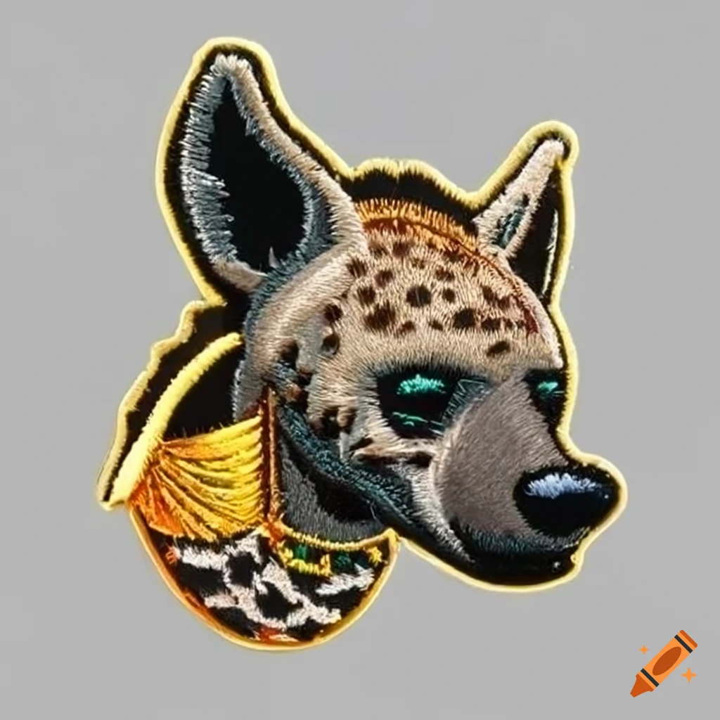 Hyena with egyptian accessories patch on Craiyon