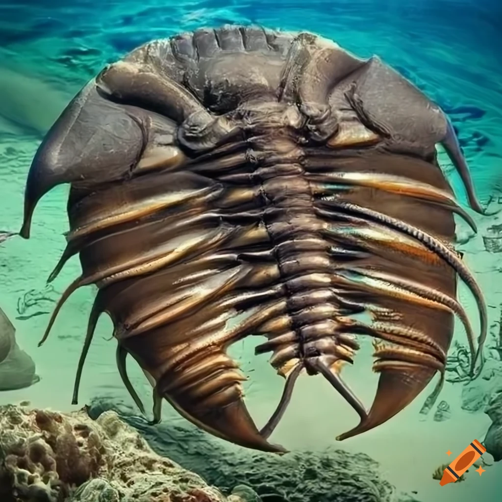 Trilobite in cambrian ocean on Craiyon