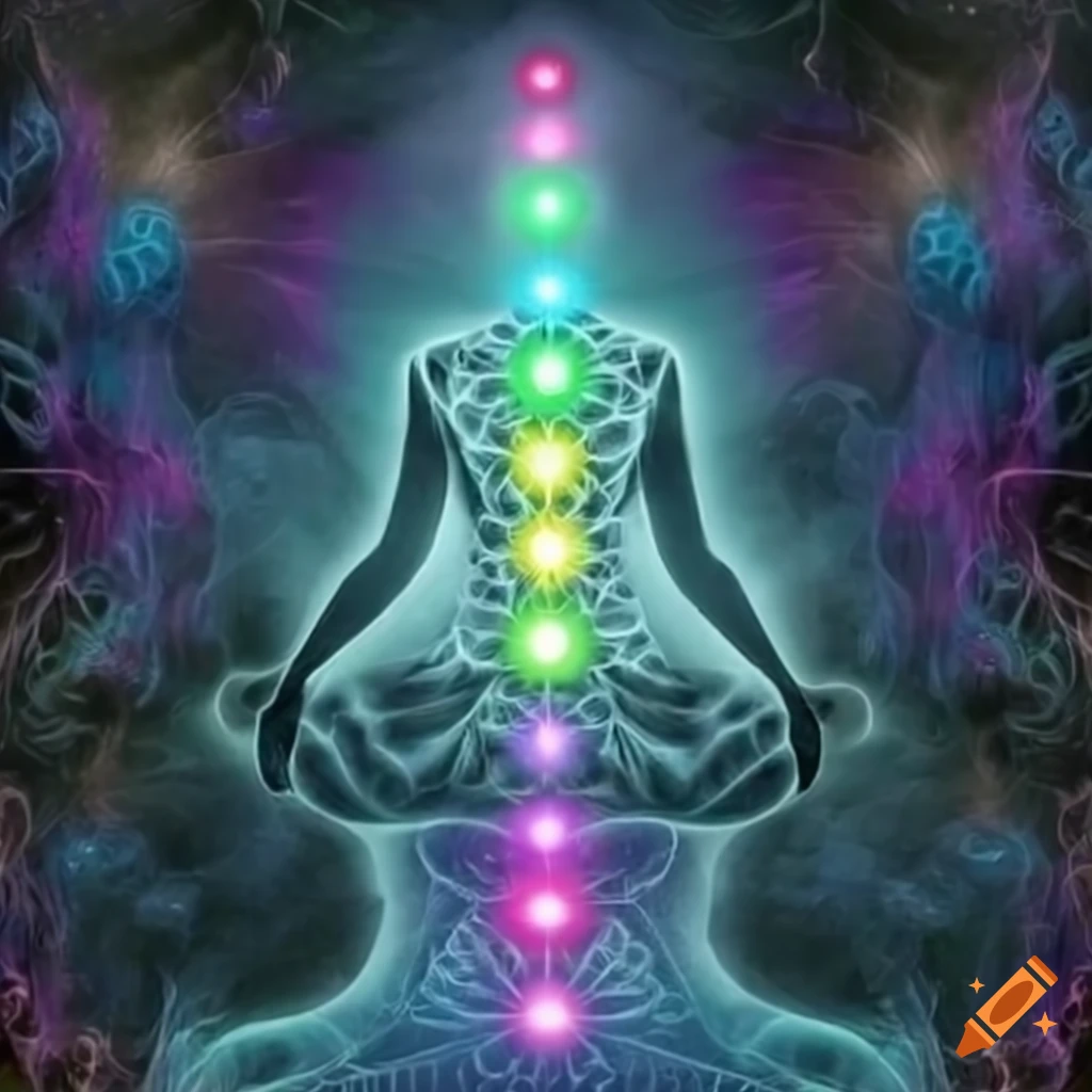 The Universal Mind Chakra - higher chakras in a fantasy style on Craiyon
