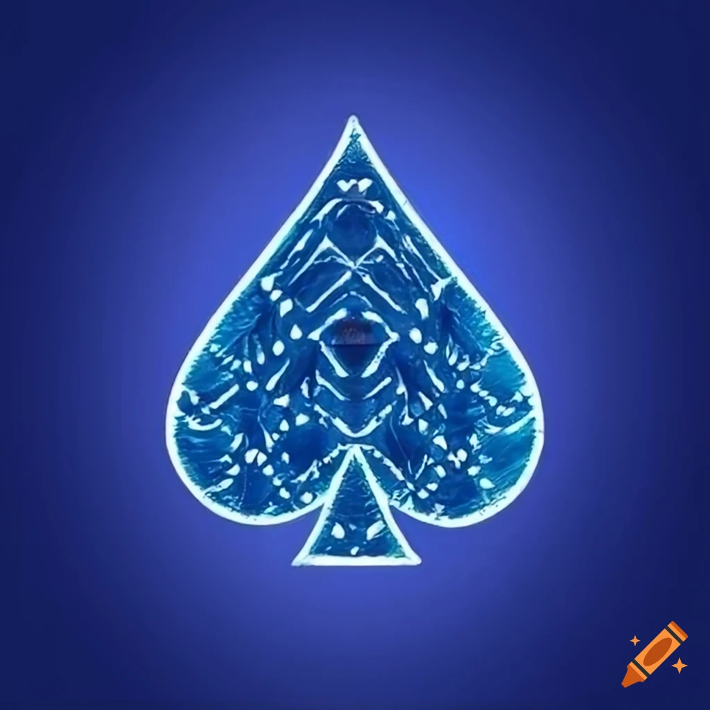 Blue spade card with intricate web-like pattern on Craiyon