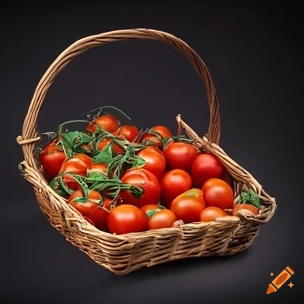 Basket of tomatoes on Craiyon