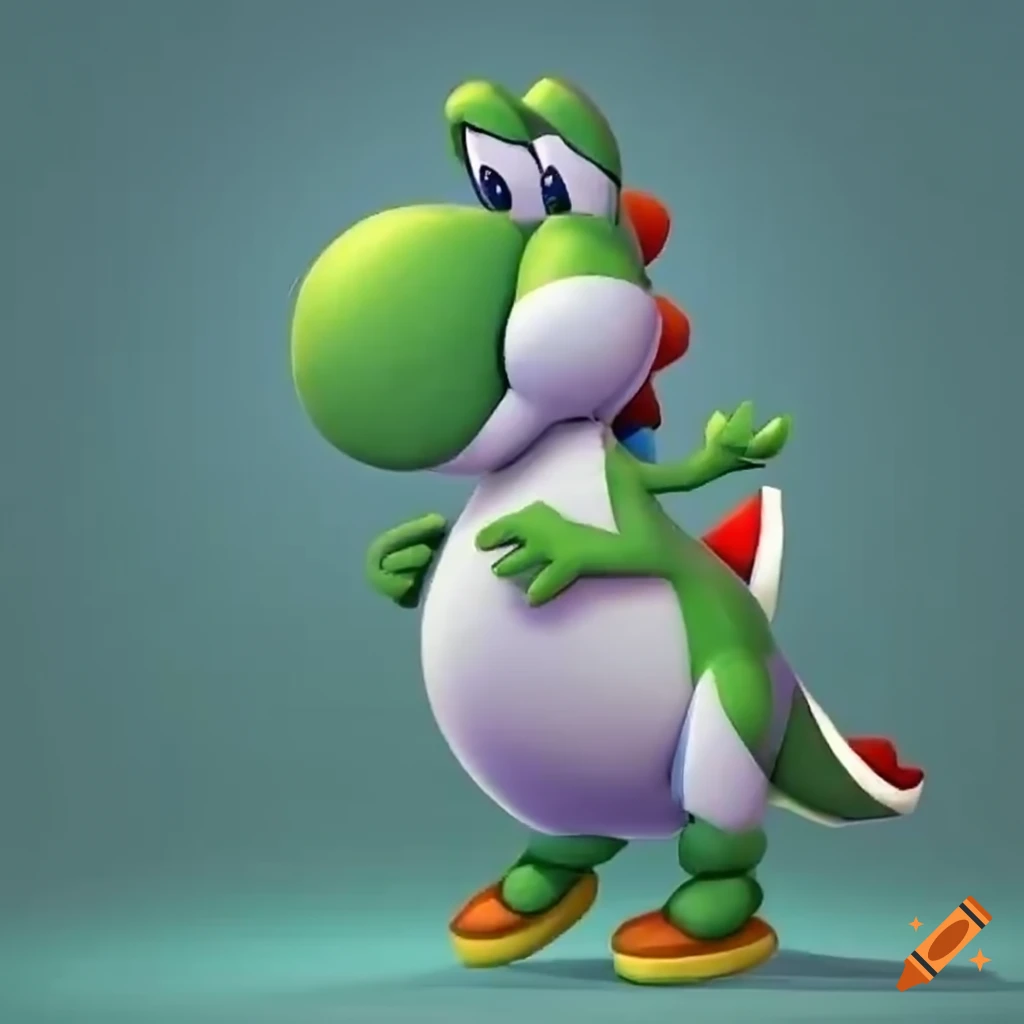 Content and joyful yoshi with a large full belly on Craiyon