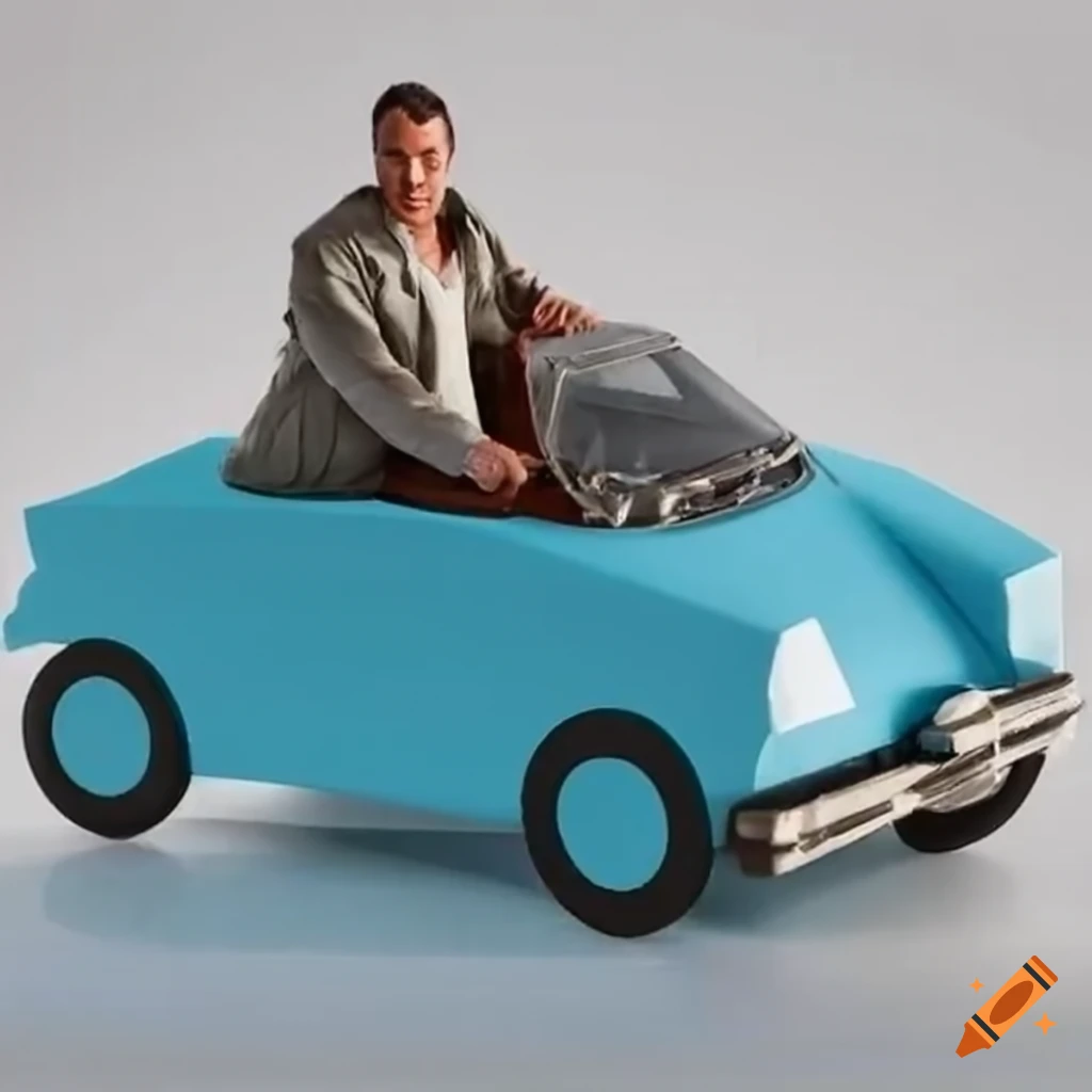 Jcvd with car made of iceberg on Craiyon