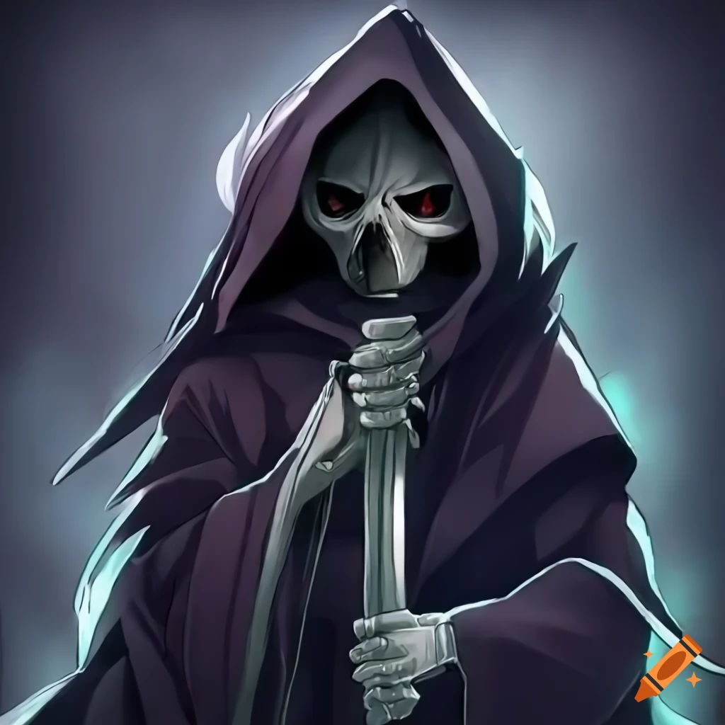 Anime portrait of the grim reaper holding a scythe on Craiyon