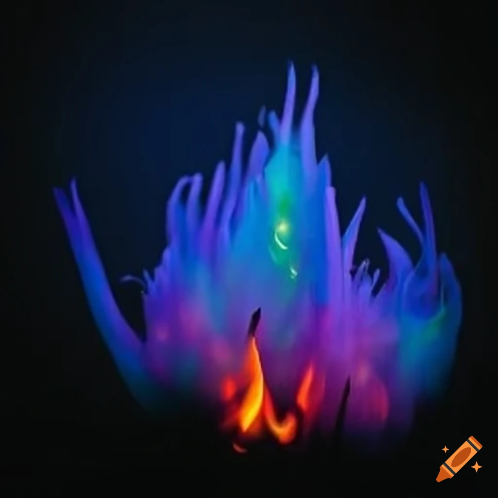 Plant with cyan-colored fire on Craiyon