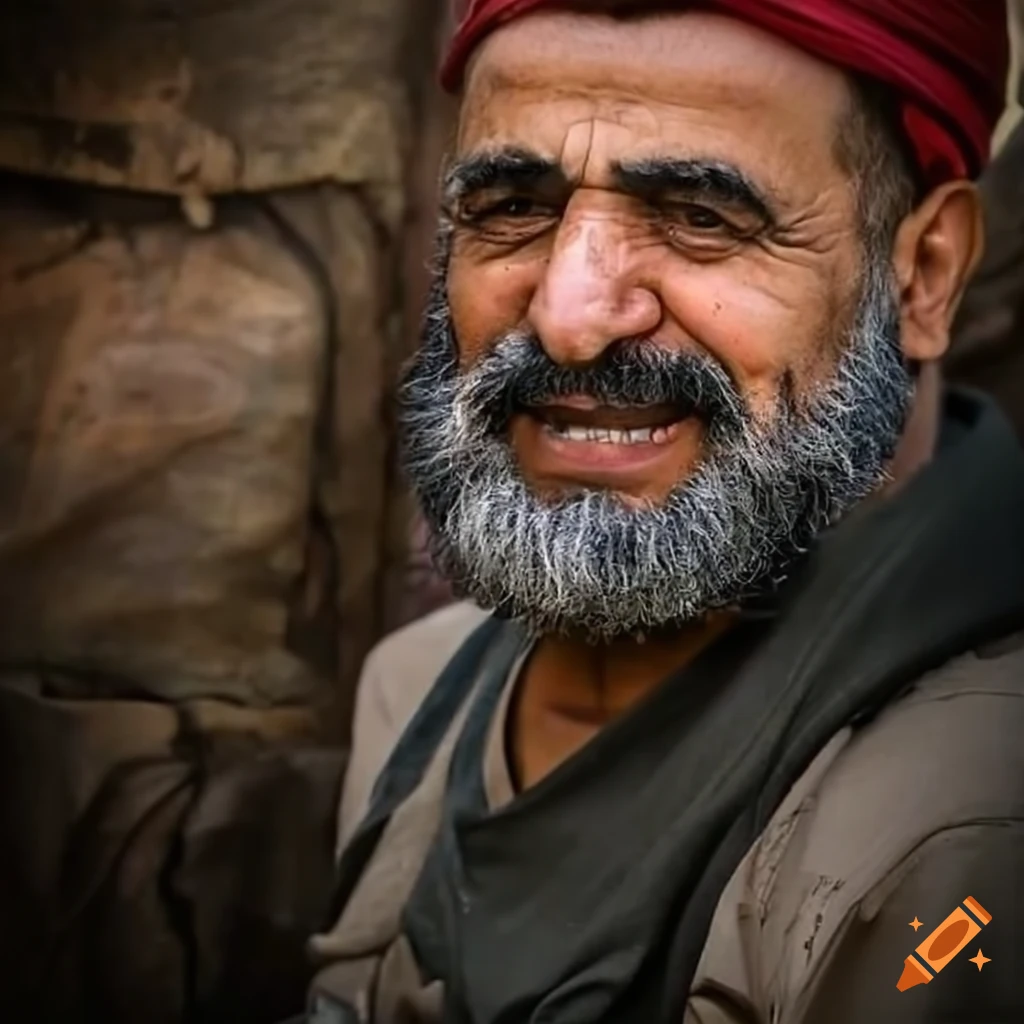 Iraqi outdoor worker with a rugged and burly appearance on Craiyon