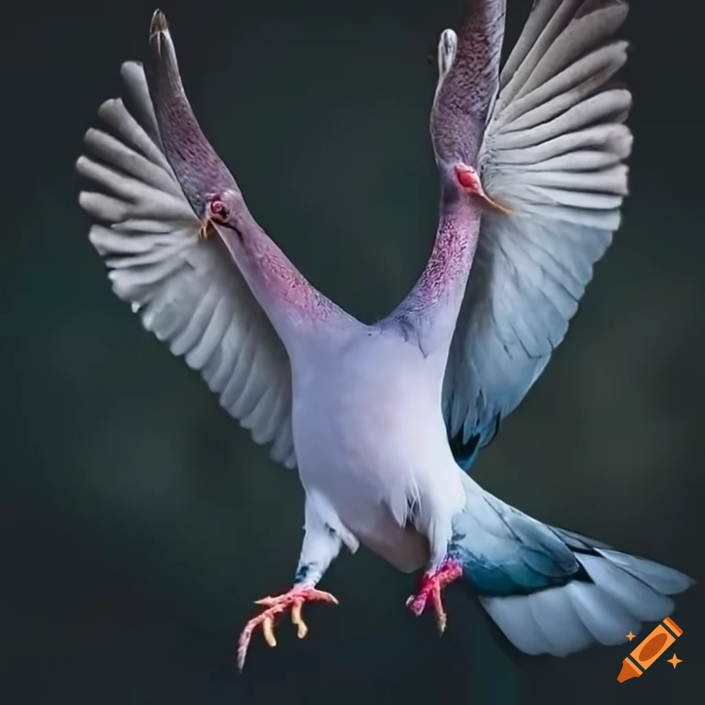 Two-headed pigeon with polycephaly on Craiyon