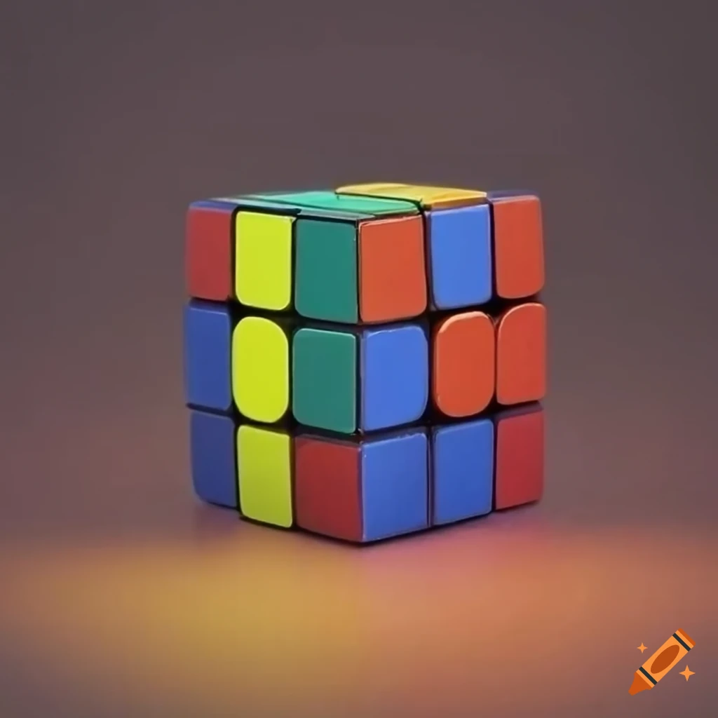 3-sided cardboard rubik's cube on Craiyon