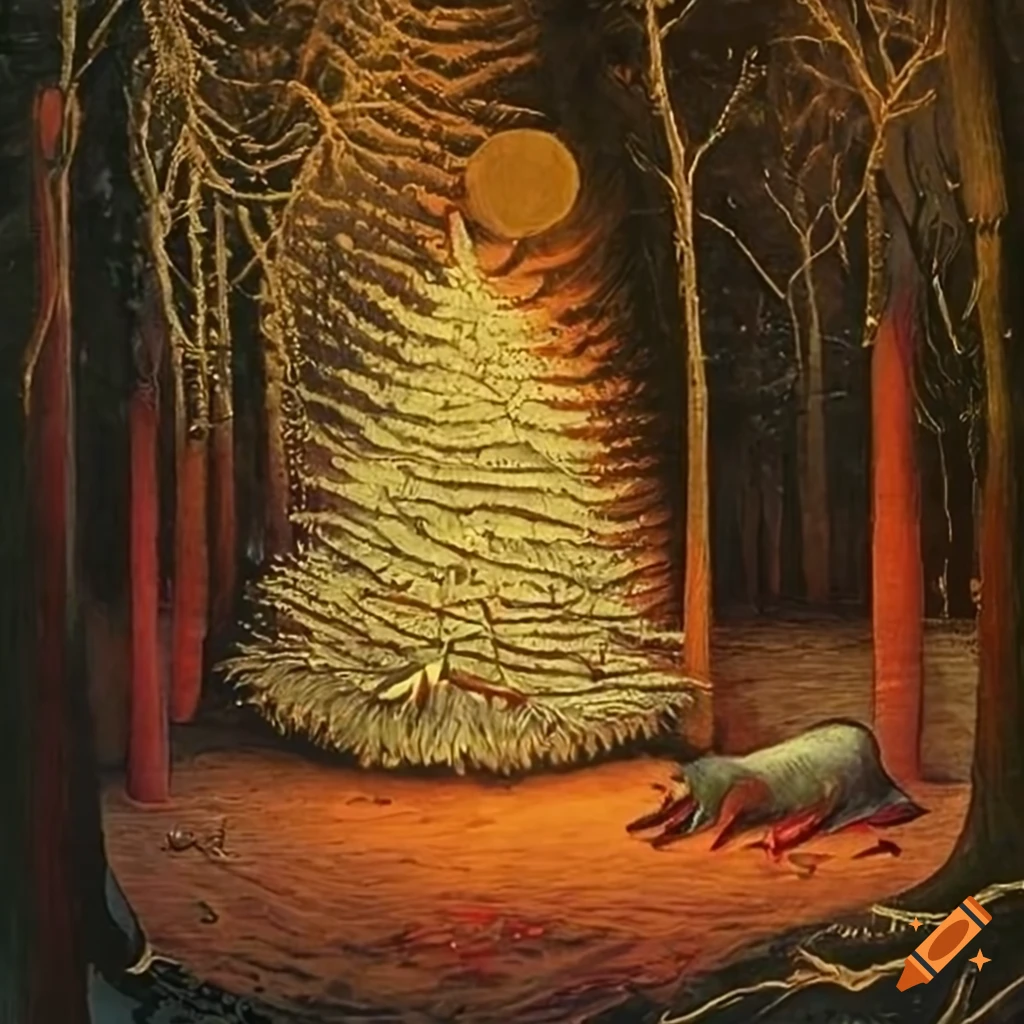 Highly detailed festive Christmas forest scene by Walter Crane, Theodor ...