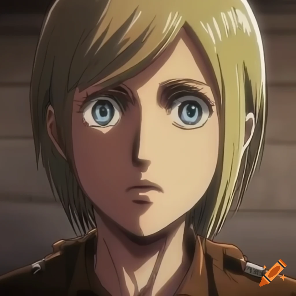 Female character with blonde hair and blue eyes from attack on titan ...