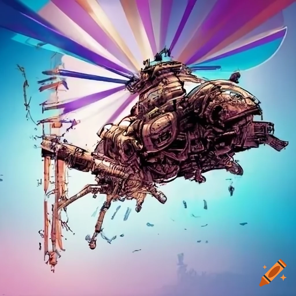 Flying apocalypse machine on Craiyon