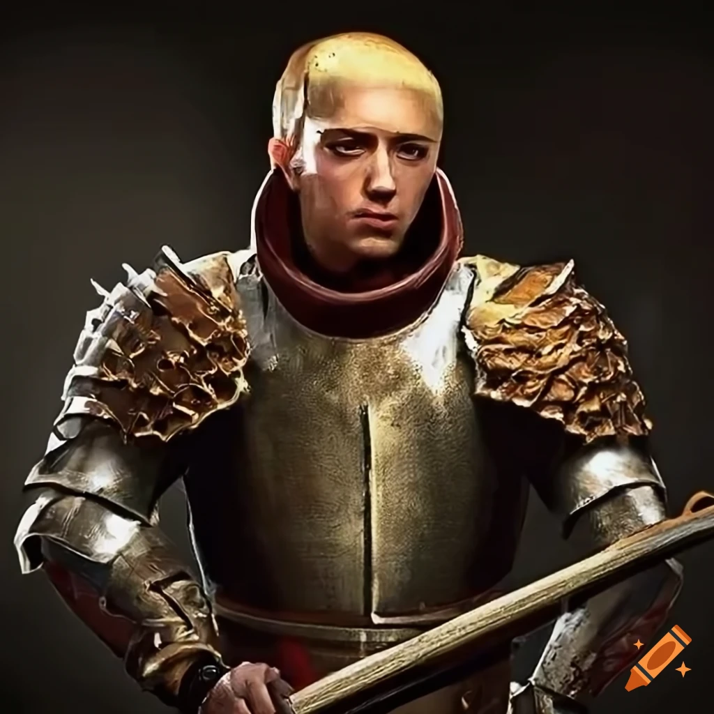 Medieval rapper in armor on Craiyon