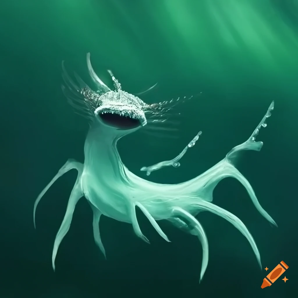 Water creature embodiment on Craiyon