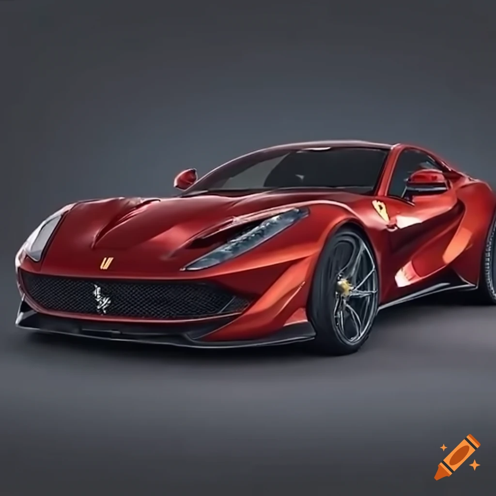 Sleek and shiny Ferrari 812 Superfast Targa in motion on Craiyon