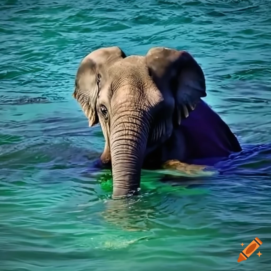 Elephant swimming on Craiyon