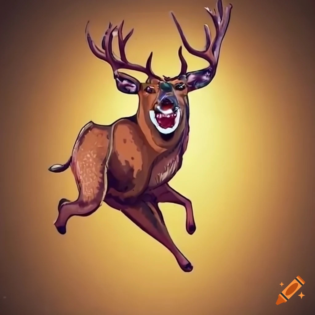 Laughing deer jumping in beer on Craiyon