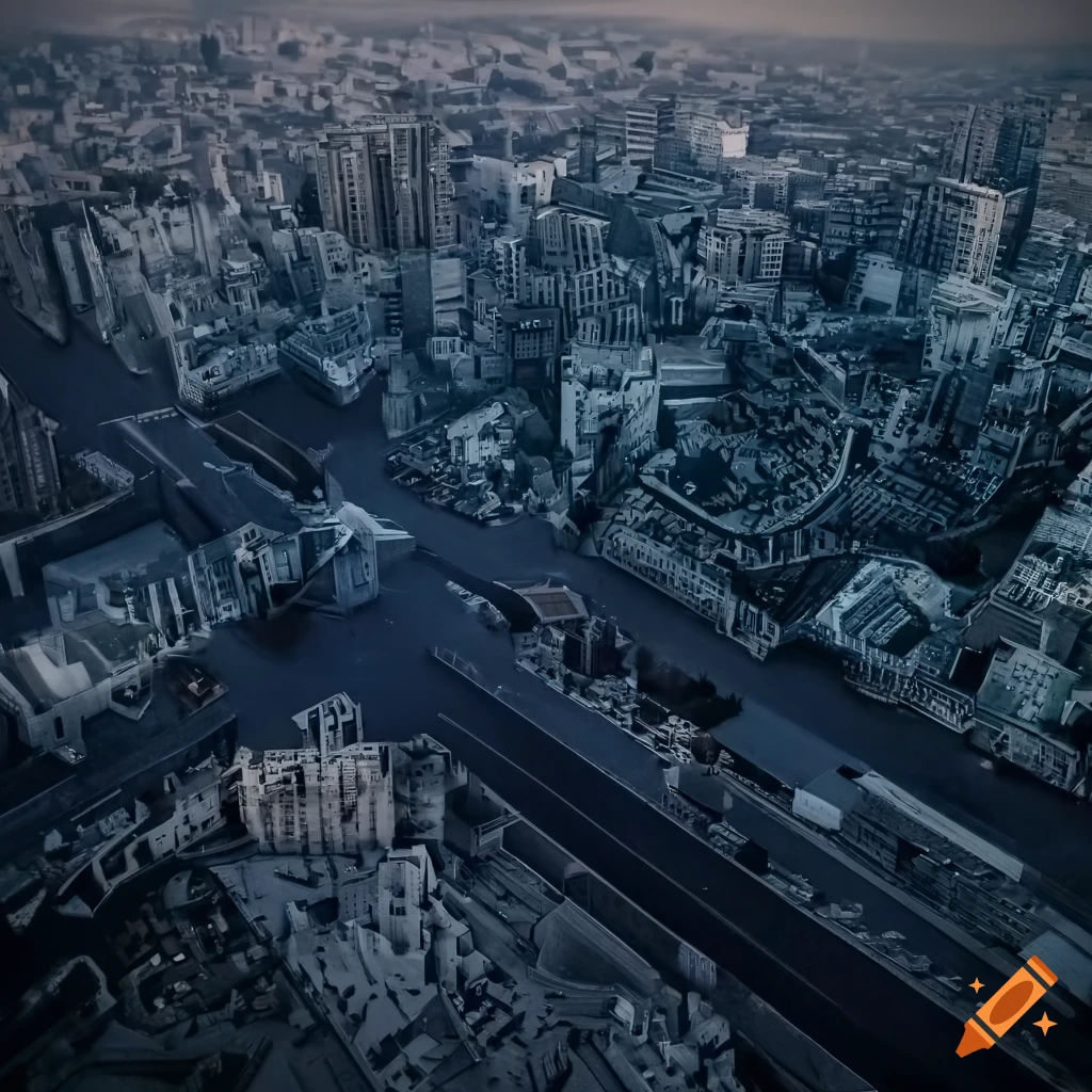 Ultra-realistic top-down city plan architectural view on Craiyon