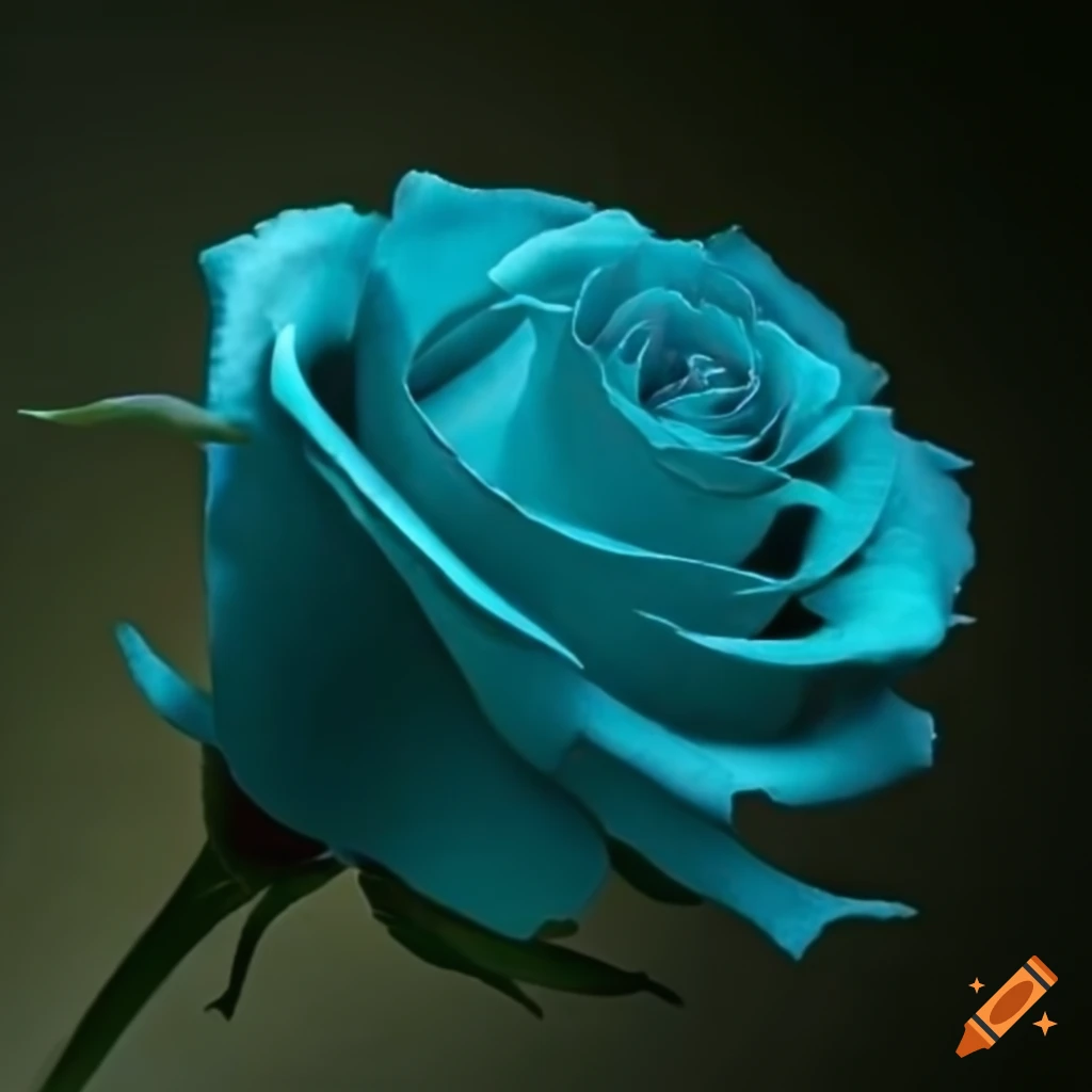 Red and turquoise roses on Craiyon