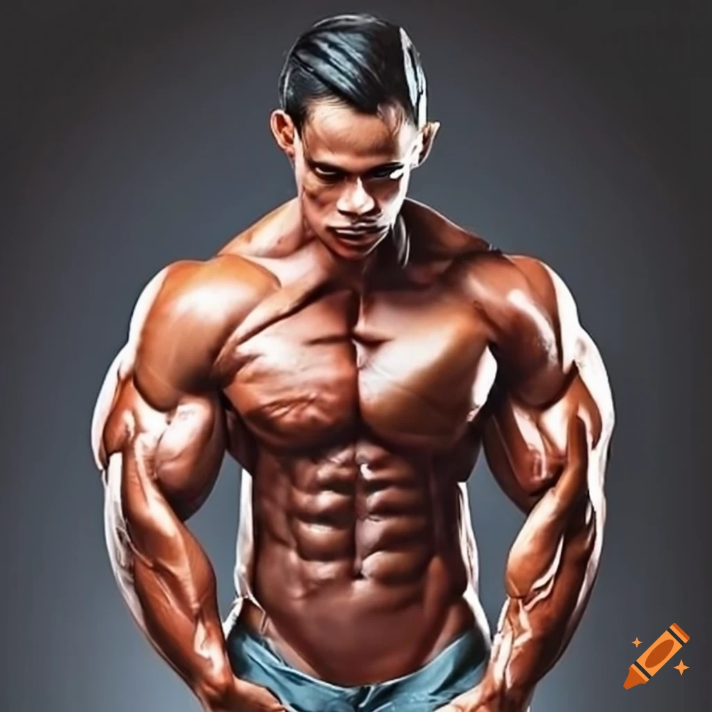 Muscular bodybuilder on Craiyon