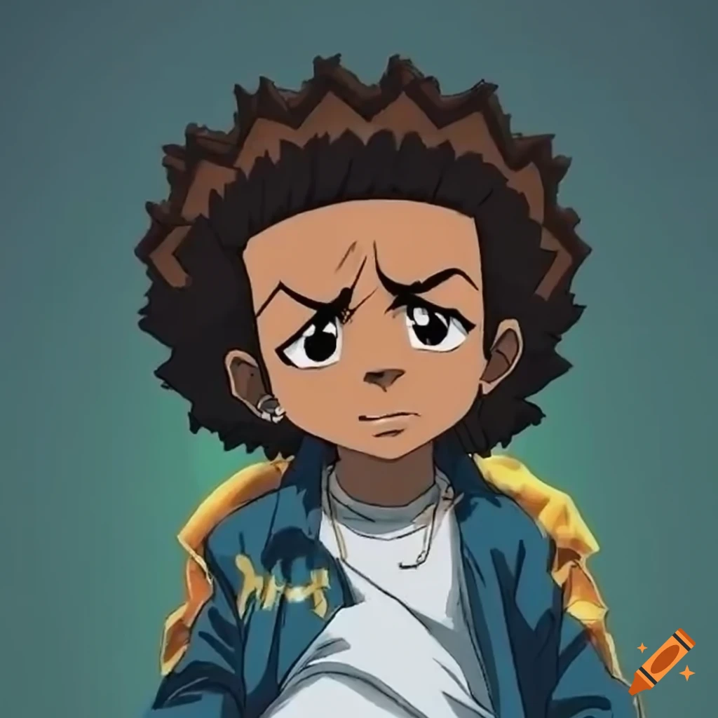 Rapper jay critch in boondocks style type beat on Craiyon