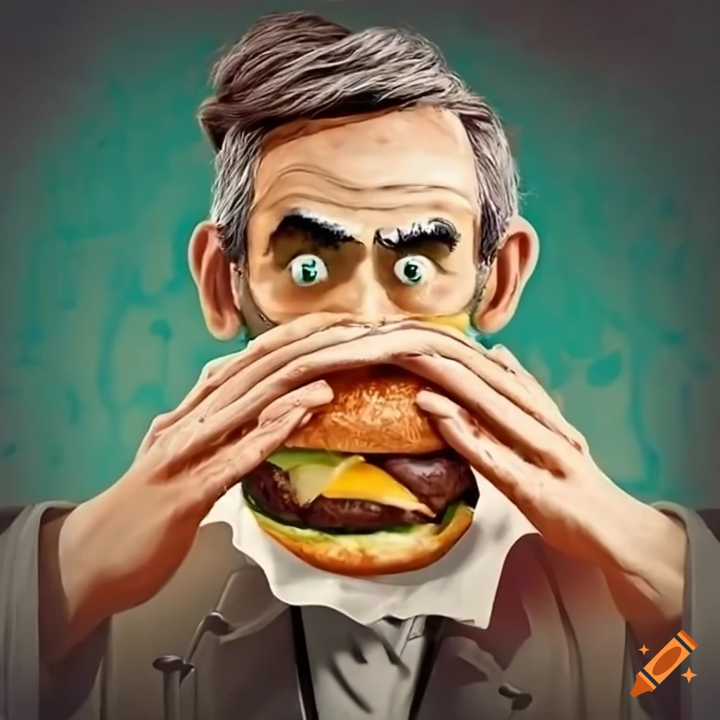 Abraham Lincoln eating a cheeseburger on Craiyon