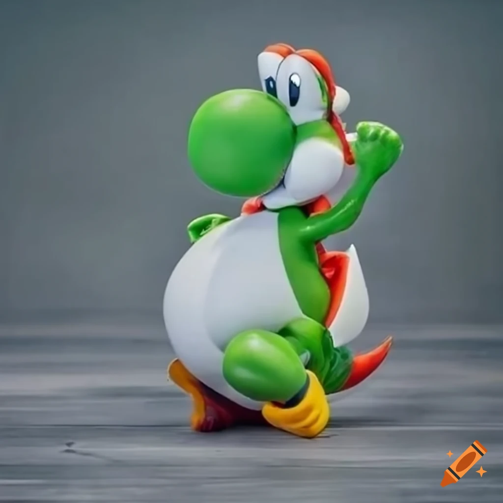 Charming Yoshi character from Super Mario Bros with a friendly smile on ...